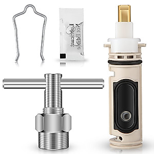 Enhon 1222 Replacement Cartridge Compatible with Moen with Puller, Tub Shower Cartridge Replacement Kit for One Handle Posi-temp Faucet (1 Set)