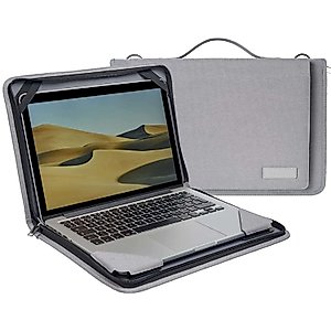 Broonel Grey Leather Laptop Messenger Case - Compatible with ASUS ZenBook Flip UX560UQ 15.6" 2 in 1 - Black