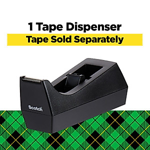 Scotch Classic Desktop Tape Dispenser C-38, Black, 1 in Core, Made From 100% Recycled Plastic, 1 Dispenser (C-38)