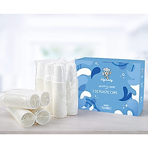 Lilymicky 500 Pack 7 oz Disposable Plastic Cups, Drinking Cups, White Party Cups for Birthday Parties, Picnics, Ceremonies, and Wedding