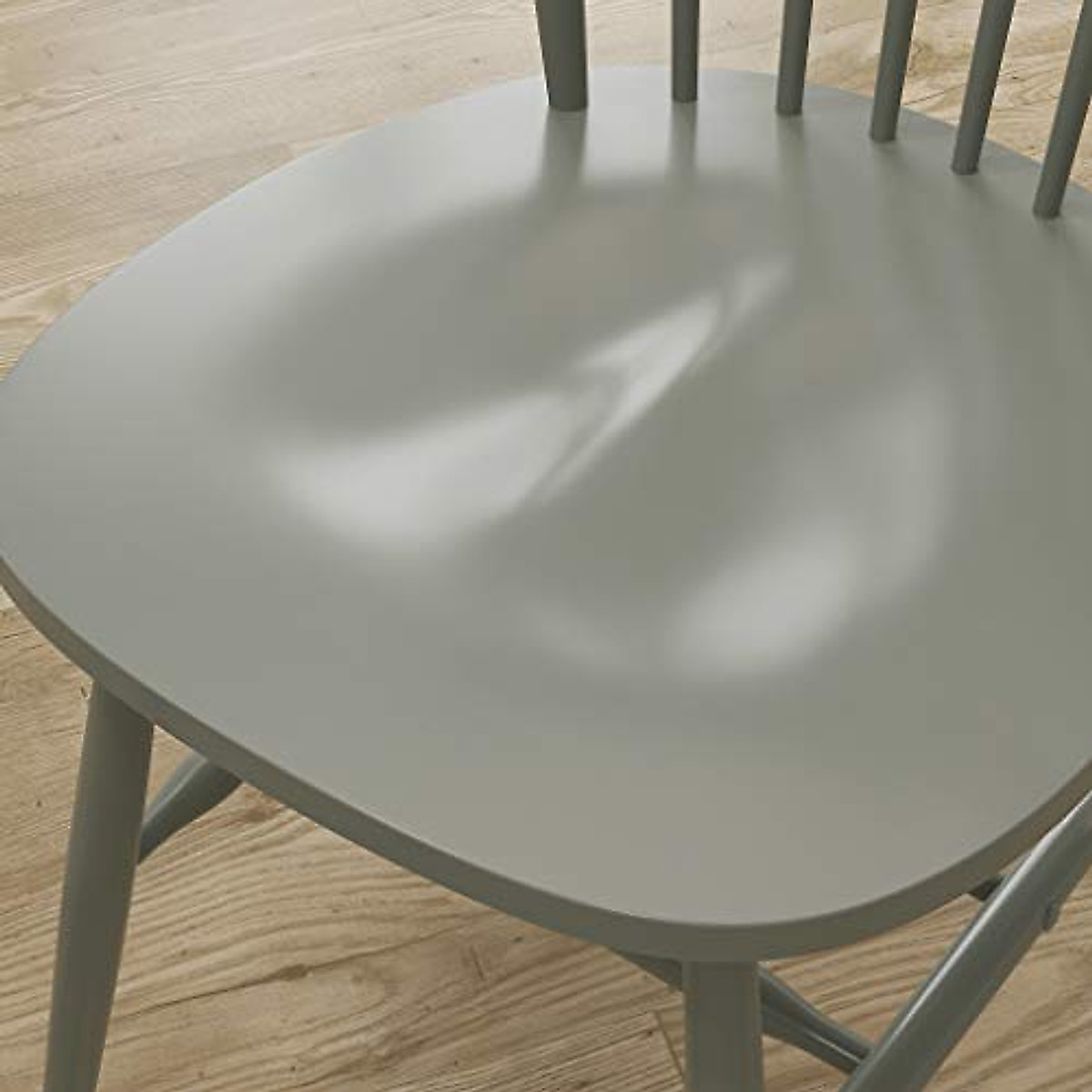 Sauder New Grange Spindle Back Chair, L: 20.47" x W: 21.26" x H: 36.22", Pewter Green Finish