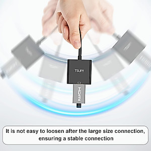 TSUPY 𝐃𝐢𝐬𝐩𝐥𝐚𝐲𝐏𝐨𝐫𝐭 to HDMI Adapter Converter 4K UHD, DP (Source) to HDMI (Monitor) Cable Gold Plated Converter Displaylink Cord Compatible for PC, Projector, HDTV and More Display Devices