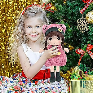 HWD Kawaii 17 inch Stuffed Plush Girl Toy Doll Good Gift for Kids Baby Lover.(Pink)