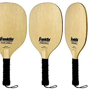 Franklin Sports Wooden Pickleball Paddle and X-40 Pickleball Set - Includes (4) Wooden Paddles and (4) pickleballs - USA Pickleball Approved X-40 Balls