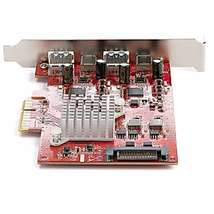 StarTech.com 4-Port USB PCIe Card - 10Gbps USB PCI Express Expansion Card w/ 2 Controllers - 2X USB-C & 2X USB-A Ports (USB 3.2 Gen 2) - USB/USB-C PCI-e Card - Full Profile, TAA (PEXUSB312A2C2V)