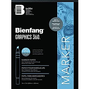 Bienfang Graphics 360 Marker Paper Pad, 9-Inch by 12-Inch, 50 Sheets