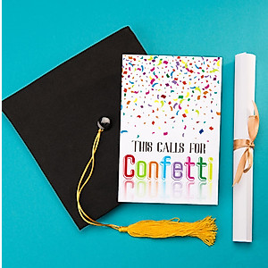 WaaHome You Did It Graduation Card for Her Him 2024, 4''x6'' Funny This Calls for Confetti Congrats Grad Gift Card For Girls Boys Seniors, Confetti Graduation Greeting Card with Envelope