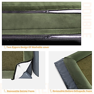 Orthopedic Dog Bed for Large Dogs, Waterproof Dog Sofa Bolster Bed Plush Comfy Pet Couch Bed with Egg Crate Foam and Removable Cover, Washable Dog Bed