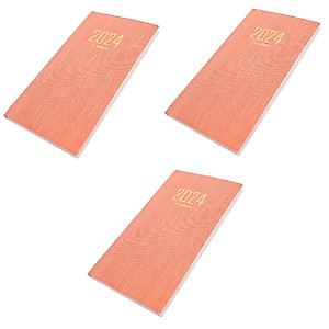 MAGICLULU 3pcs Gallery Leather Weekly Planner 2024 Weekly Planner Notebook Daily Task Planner Weekly Pocket Planner Pocket Notebook Office Accessory Paper Calendar Work Small Notebook