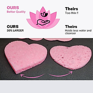 Facial Sponges Compressed Natural Cellulose Sponge for Face Cleansing Exfoliating and Makeup Removal, Professional use Deep Clean - Rejuvv by Fushay (50 Count (Pack of 1))