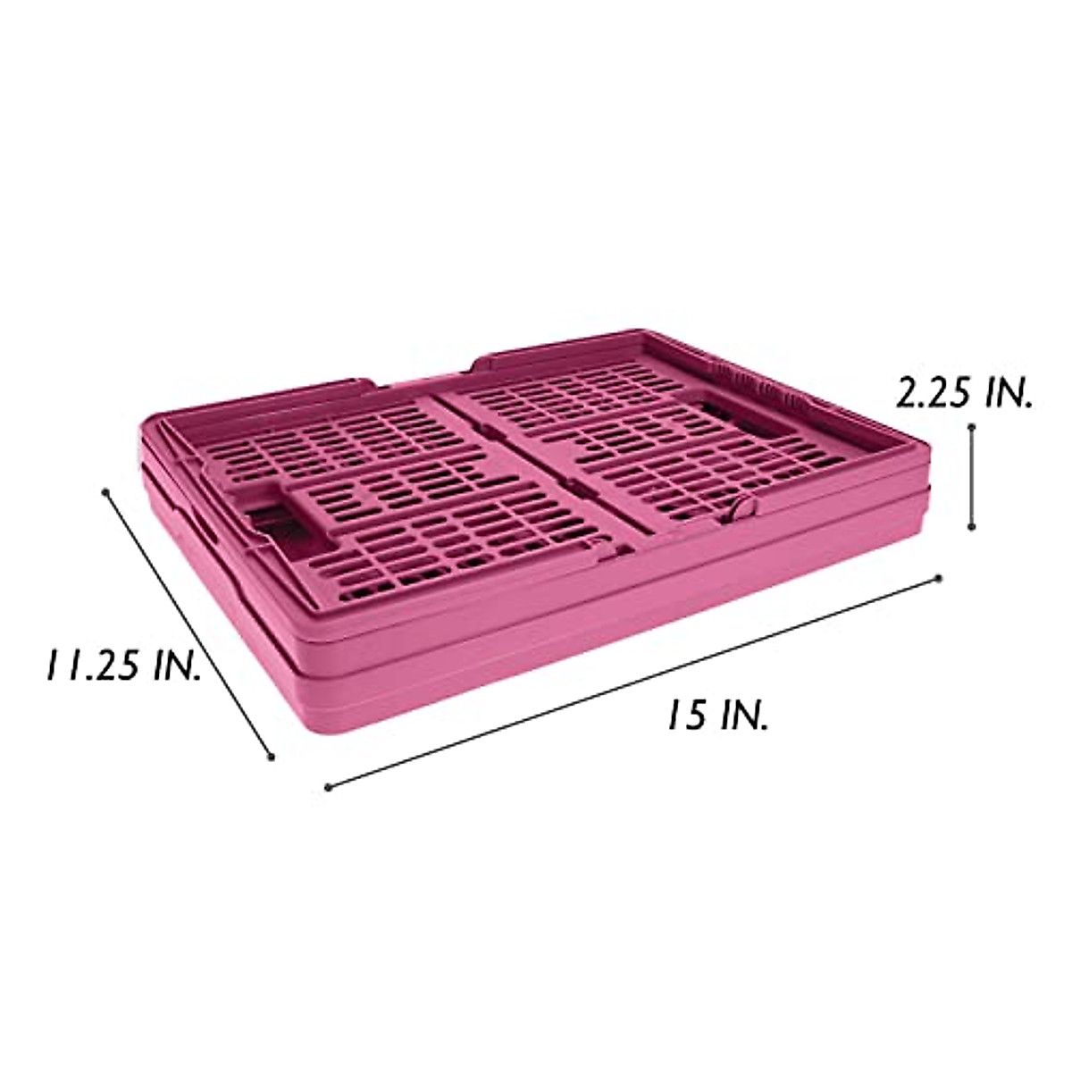 Home+Solutions 3 Piece Collapsible Basket Set - Berry Pink Plastic Containers for Multipurpose Storage