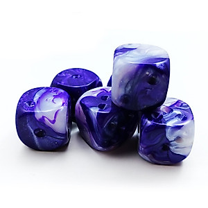 Bescon Unpainted Gemini 16MM Game Dice with Blank 6th Side, 3 Assorted Color Set of 18pcs, Two Tone Dice