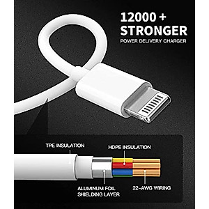 iPhone Fast Charger, iPhone Charger Fast Charging 20W PD Adapter Fast Charger Type C Power Wall Charger Block + 6FT USB C to Lightning Cable Compatible with iPhone 14/13/12 11/Pro Max/Pro/XR/SE/8Plus