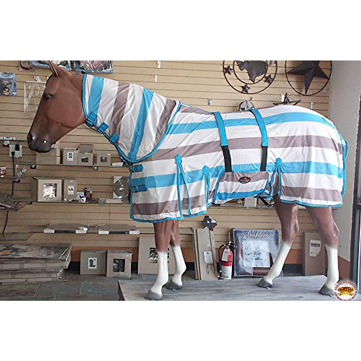 HILASON 75 Inches Horse Fly Sheet Ultra Violet Rays Protect Mesh Bug Mosquito Summer Spring | Fly Sheet | Horse Turnout Sheet | Fly Sheet for Horses | Bug and Mosquito Protection | Fly Sheet for Horse