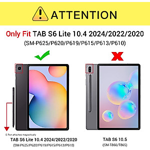 ZtotopCases for Galaxy Tab S6 Lite 10.4 inch Case 2024/2022/2020 with Pen Holder, Auto Wake/Sleep, Trifold Stand Folio Cover for Samsung Galaxy S6 Lite Tablet (SM-P625/P620/P619/P615/P613/P610), Black