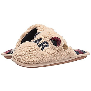 Dearfoams Matching Family Collection Lil & Baby Slipper, Lil Bear Cream, 2-3 US Unisex Big Kid