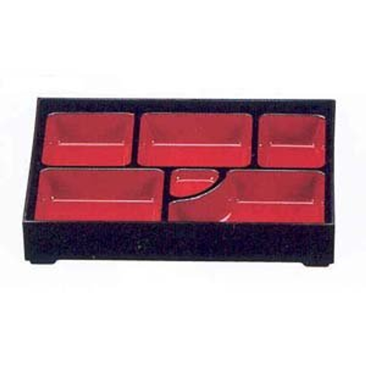 Lacquer Japanese Bento Box 14"x10 1/2" x 2 1/2", 2 Piece