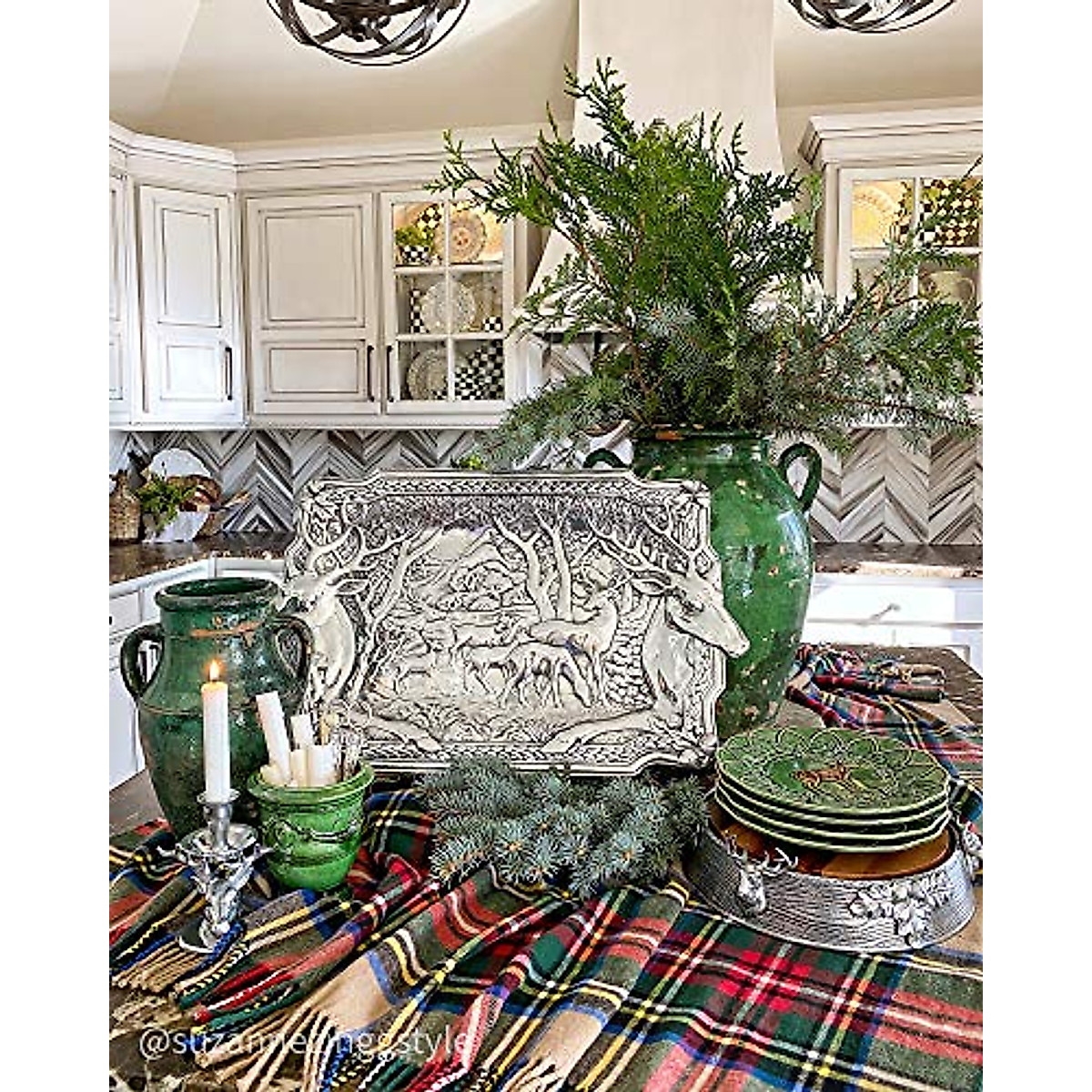 Arthur Court Elk Herd Oblong Serving Display Tray 25.5 inch x 15.5 inch