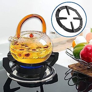 2 Pack Pot Rack, Black Moka Coffee Pot Shelf, Stainless Iron Wok Ring Pots and Pans Organizer Round Stove Pot Holder Gas Range Support Rack Stand for Kitchen