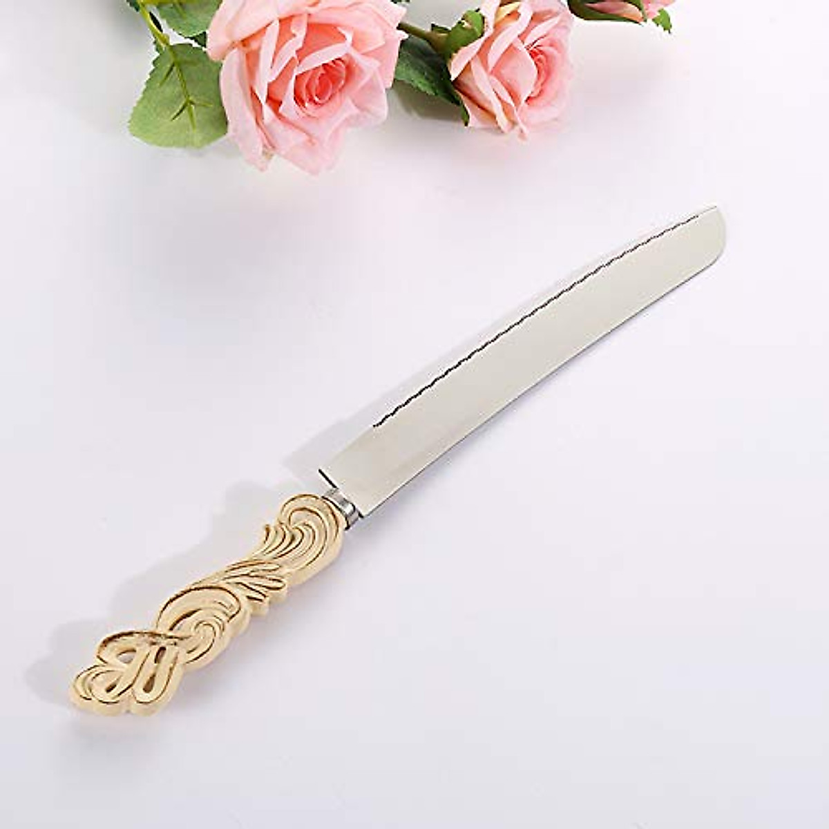 TANG SONG Vintage Style Wedding Cake Knife and Serving Set Wedding Cake Knife (Set of 2)