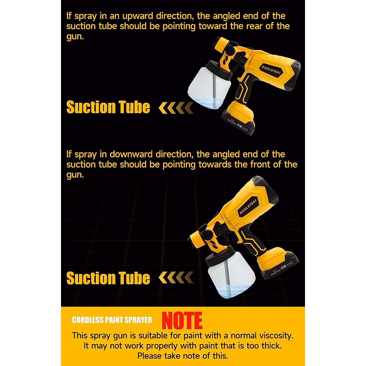 Cordless Paint Sprayer with 2 Batteries， HVLP Electric Paint Gun with 1000ML Container, 4 Copper Nozzles & 3 Spray Patterns
