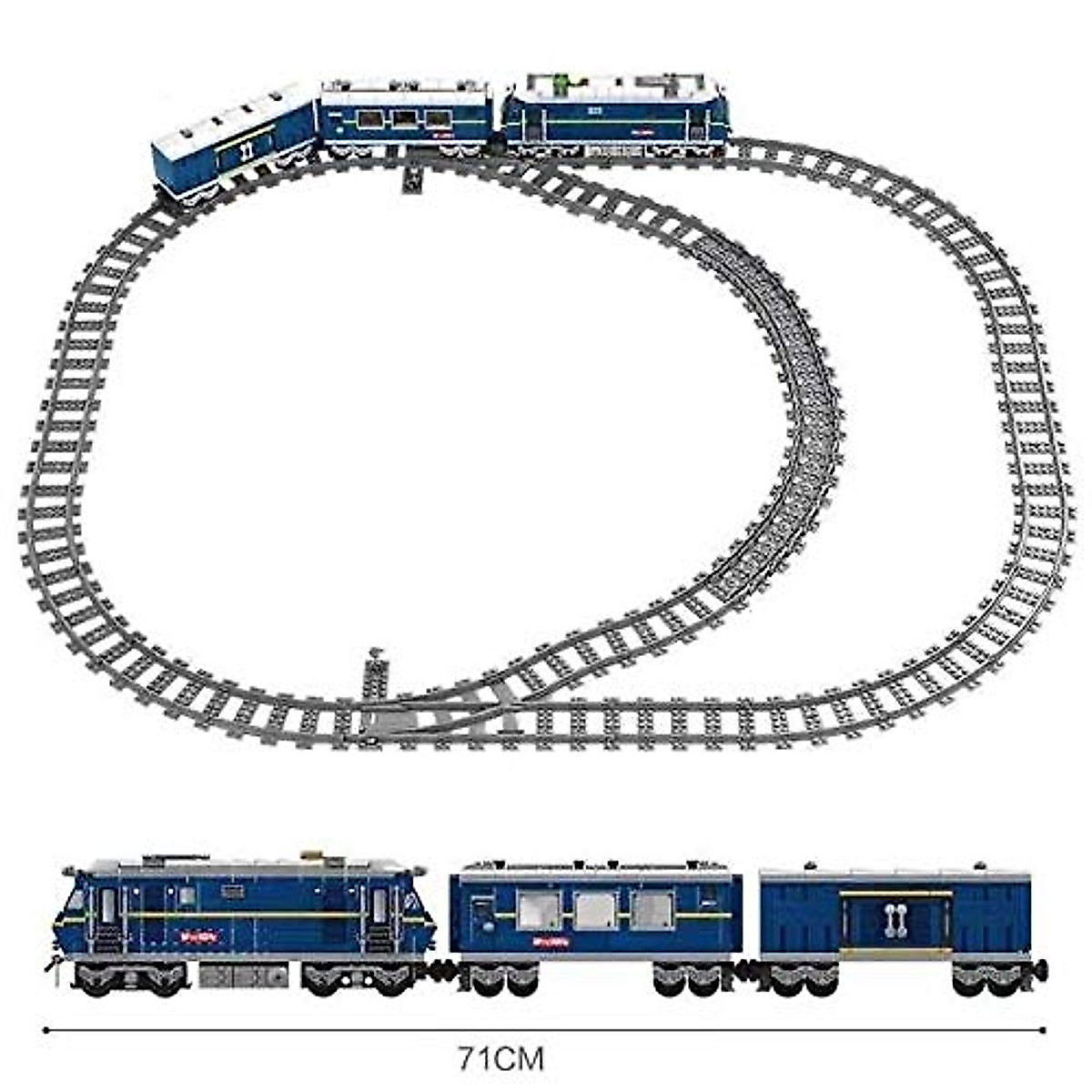 General Jim's City Series Power Blue Diesel Cargo Train Detailed Building Blocks Toy Playset Building Set with All Accessories Shown for Teens and Adults