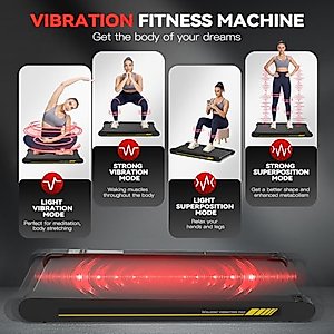 Walking Pad Treadmill with APP, 3 in 1 Under Desk Treadmill, 2.5HP Low Noise Walking Vibration Pad with Remote Control,Portable Treadmill for Home Office, Yellow