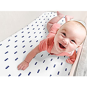 Bassinet Bed Sheets – Premium Bassinet Fitted Sheet for Halo, Mika Micky, Maxi COSI & Others - 4 Pack 100% Jersey Knit - Bassinet Bedding for Standard Size Oval or Halo Bassinet Pads for Boys & Girls