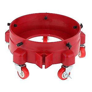 MagiDeal Car Wash Bucket Dolly Rolling Bucket Dolly Heavy Duty Wear Resistance Round Automotive Accessory for Painting Assistance