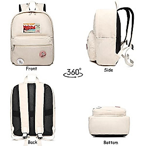 Makukke Backpack Purse for Women, Small Backpack for Women Teen Girls,Cute Bookbag Fashion Daypacks for Shopping, Working or Dating (Beige)