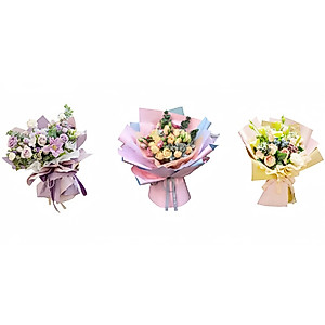 Rikyo 24 Counts Waterproof Fresh Flowers Wrapping Paper,Double-Sided Packaging Florist Bouquet Paper,Valentine's Day Flower Bouquets Wrapping Paper 12 Colors 22.8 x 22.8