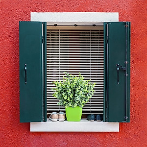 6 Bundles Artificial Boxwood Shrubs Eucalyptus Greenery Stems Fake Plants Outdoor Fade Resistant Faux Plastic Plants for Garden Home Porch Patio Window Box Bedoom Decor, Frosted Green