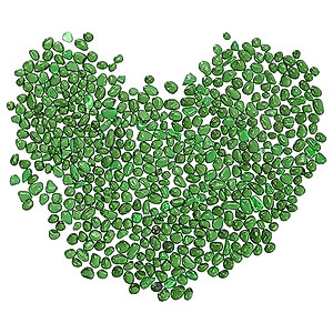 MECCANIXITY 500g/1.1lb 3-6mm Decorative Glass Stones, Polished Glass Pebbles Marbles DIY Decor for Vase Filler Beads Crafts Fish Tank Aquarium Garden Decoration, Green