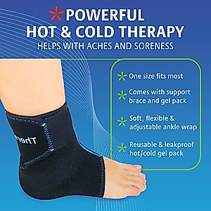 TheraPAQ Ankle and Foot Ice Pack Wrap -Small Reusable, Compression Hot and Cold Gel Pack for Relief from Pain Heel Discomfort, Foot Swelling, Surgery for Athletes and Elderly -Pregnancy Must Haves