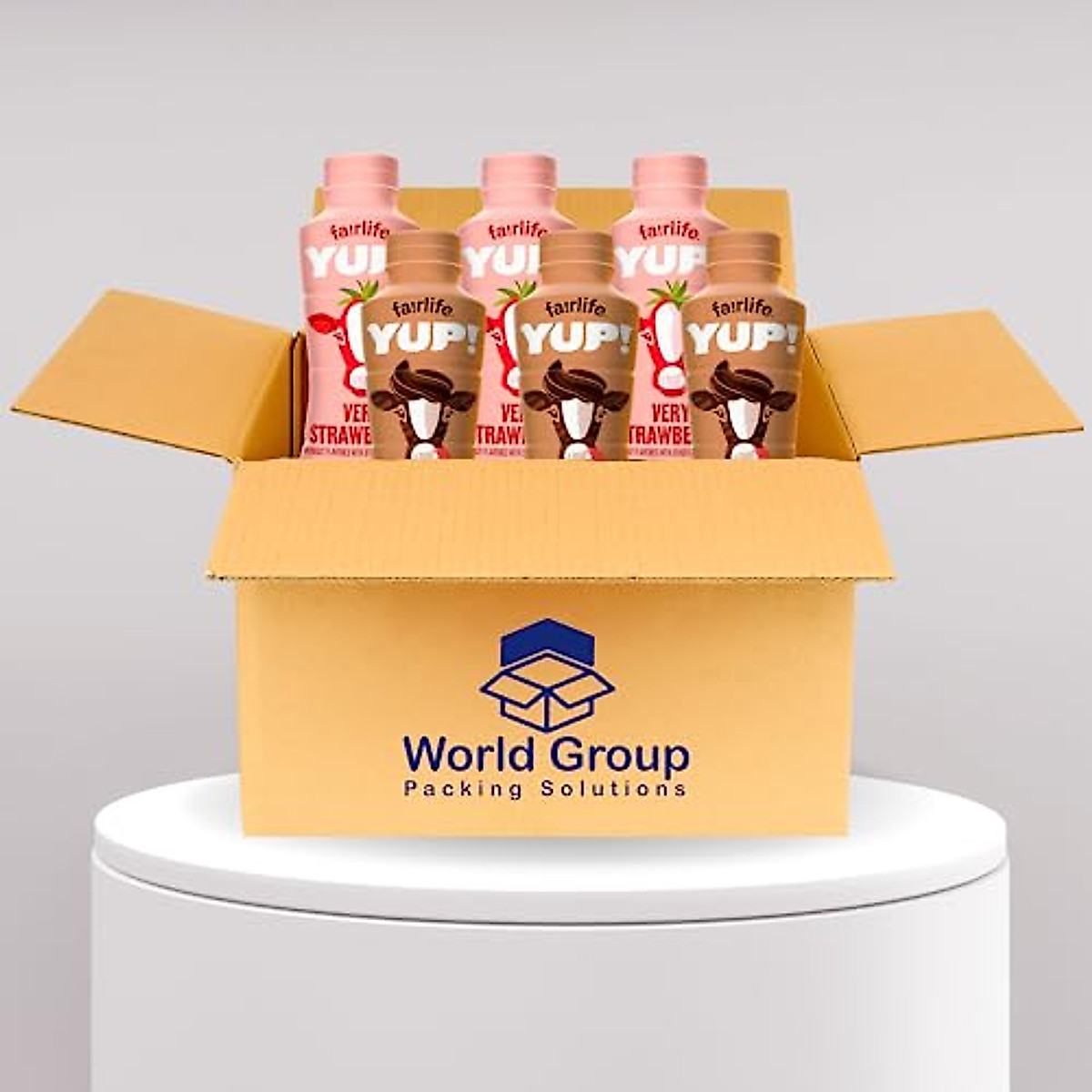 Fairlife Variety Pack - Rich Chocolate & Very Strawberry - 23g Protein, All Natural Flavors, Low Fat Ultra Filtered Milk Rich, 14oz (Pack of 6) By World Group Packing Solutions