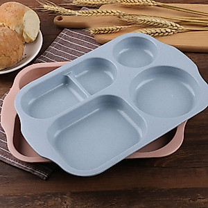 Cheeren 8 Pack Plastic Divided Plates Set for Kids Adults, Sectioned Meal Camping Dishes for BBQ, Microwave & Dishwasher Safe