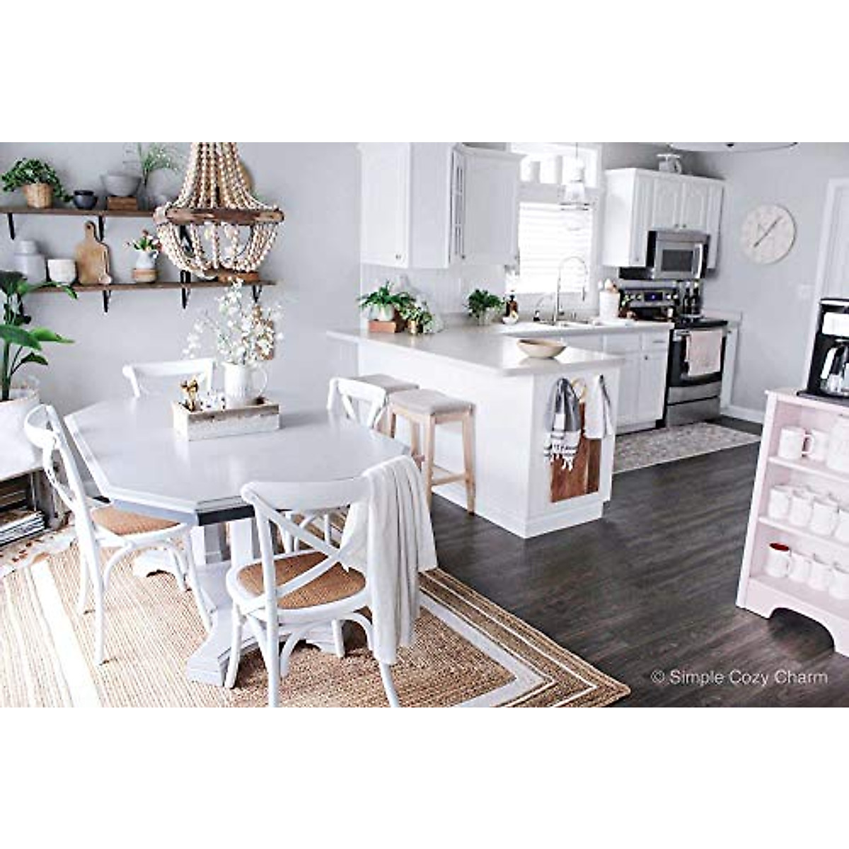 Unique Loom Braided Jute Collection Classic Quality Made Hand Woven with Coastal Design Area Rug, 8 ft x 10 ft, Natural/Ivory