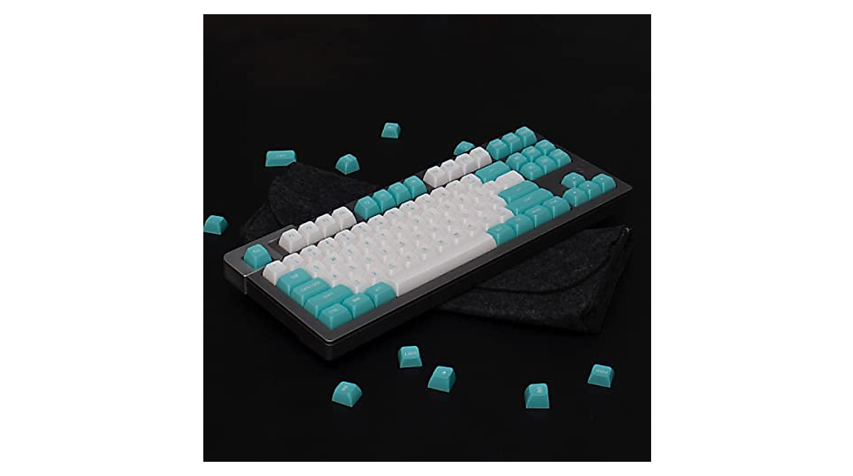 White Green Keycaps Set 150 Keys MSA Profile Double Shot ISO/ANSI ...