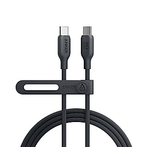 Anker 543 USB C to USB C Cable (100W 6ft), USB 2.0 Bio-Based Charging Cable & Anker USB C Charger, 715 Charger (Nano II 65W), GaN II PPS Fast Compact Foldable Charger (Phantom Black)