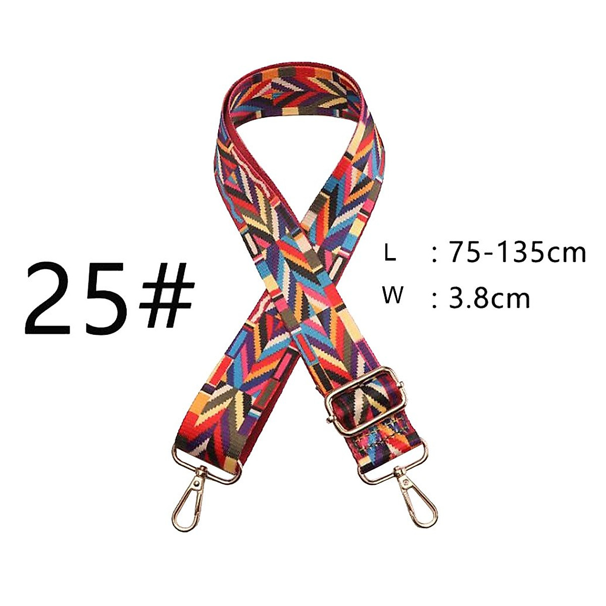 Purse Strap Replacement Guitar Style Multicolor Canvas Crossbody Strap for Handbags (25#)