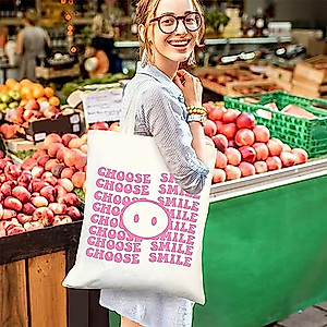 Canvas Tote Bag with Zipper Handles for Women Teacher Bridesmaid Birthday Wedding Mother Ladies Shopping Gift Bags