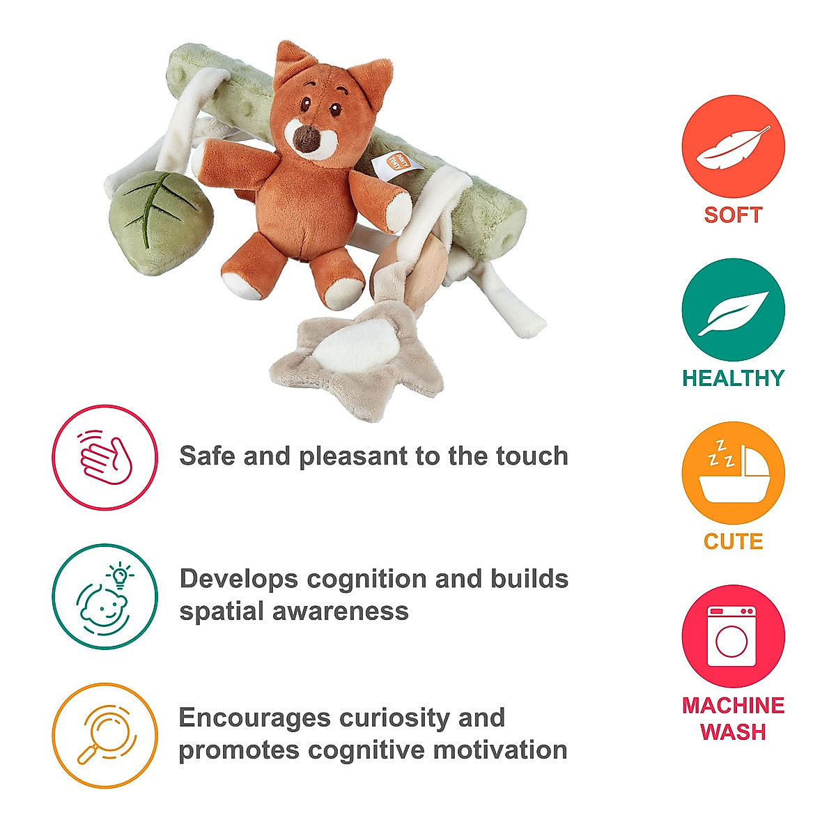 Crib Toys Accessories – Baby Crib Toys Hanging for Girls and Boys, Stroller and Car Seat Toys, Plush Rattle Toys with Sound, for Babies 3-12 Months