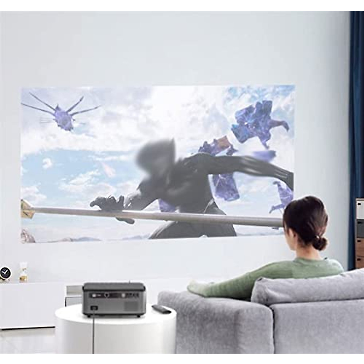 TOEWOE Mini Projector, Portable Video Projector, 50000 Hours Multimedia Home Movie Projector, Compatible with Full HD 1080P HDMI, USB, AV, Laptop, Smartphone