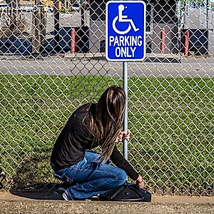US Weight Sign Kit - Post, Scratch-Resistant Weighted Base, and Easy-to-Use Brackets for Signs (Signs Not Included)