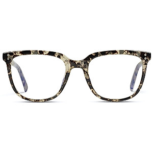 WearMe Pro - Square Rectangular Classic Flat Top Women Men Unisex Blue Light Glasses (Cream-Tortoise)