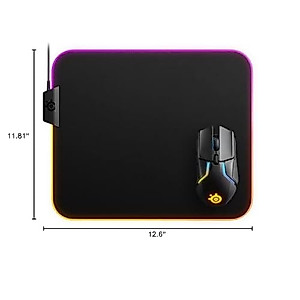 SteelSeries QcK Prism Cloth - Gaming Mouse Pad - 2 zones RGB lighting - Medium size