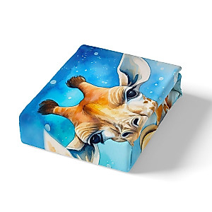 Manfei Giraffe Kids Duvet Cover Set Twin Size, Cute Giraffe Family Comforter Cover, Cartoon Animal Theme Bedding Set for Boys Girls Adults Bedroom Decor, Lightweight Bedspread Cover, 1 Pillowcase