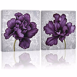 Purple Flower Wall Art Decor Canvas Painting Kitchen Prints Pictures for Home Living Dining Room