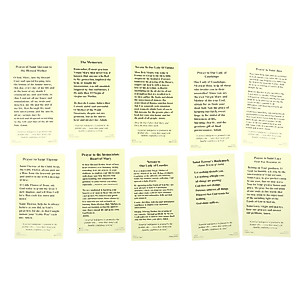 Needzo Women Saints and Madonnas Holy Prayer Card Assortment, Immaculate Heart of Mary, Our Lady of Grace, Guadalupe, Fatima, Madonna of the Streets, Lourdes, and more (Pack of 10)