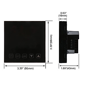 Wengart® WiFi Smart Thermostat WG603,Heat Only AC90-240V Max3A 2.4GHz Wi-Fi APP TUYA for Radiant Floor Heating,Compatible with Alexa Echo/Google Home Black